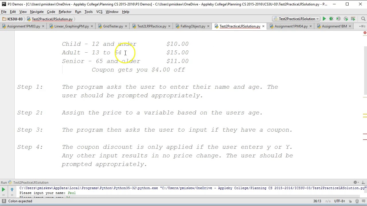 The Basics - Python 3: Conditional Structure Example Problem