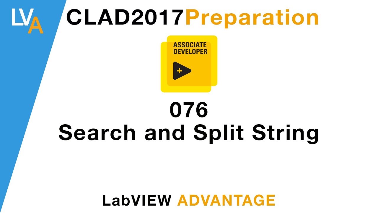LabVIEW CLAD 076 Search and Split String