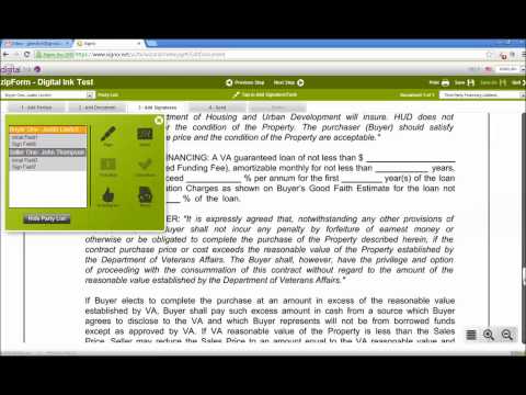 How to use Digital Ink through Zipforms for Realtors