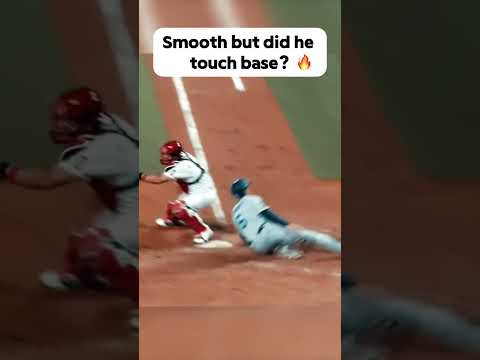 Smooth but did he touch base?#baseballskills #youtubeshorts #baseball #mlb #customjersey #fansidea