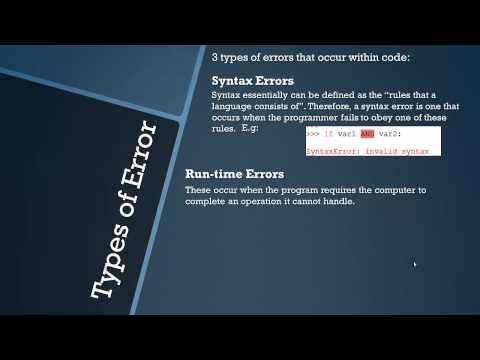 AQA GCSE Computer Science: Error Handling - Topic 6 [OLD COURSE]