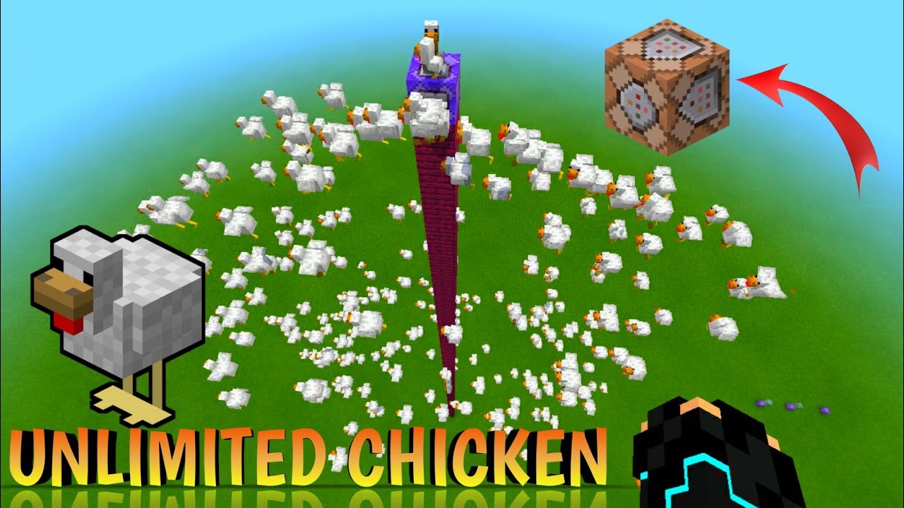 Unlimited Chicken In Minecraft | Pocket Edition | Unlimited Chicken By Using Command Block