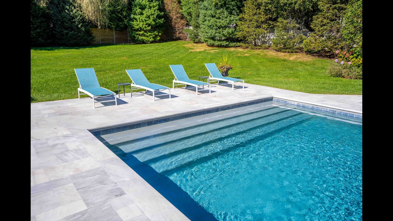 Afyon Ice Marble Pavers and Copings in Westport, CT