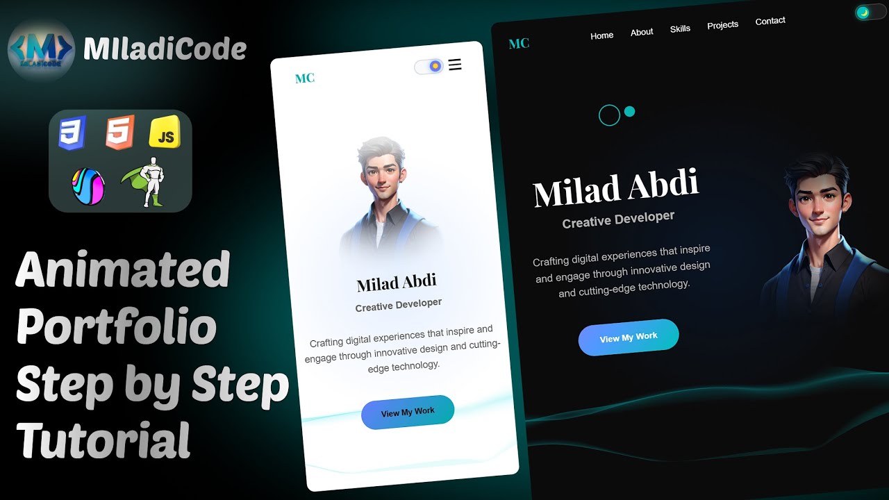 Create a 3D Animated Portfolio Website | HTML, CSS, JavaScript, GSAP & Spline Tutorial