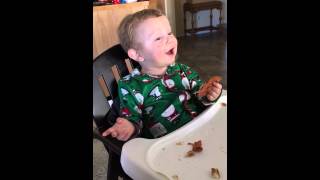 Baby filmed by parents as he tastes bacon for the first time - his ...