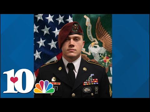 Procession for U.S. Army Staff Sergeant Ryan Knauss before public service memorial