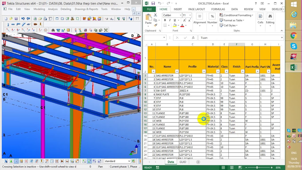 Tekla Excel Live Link