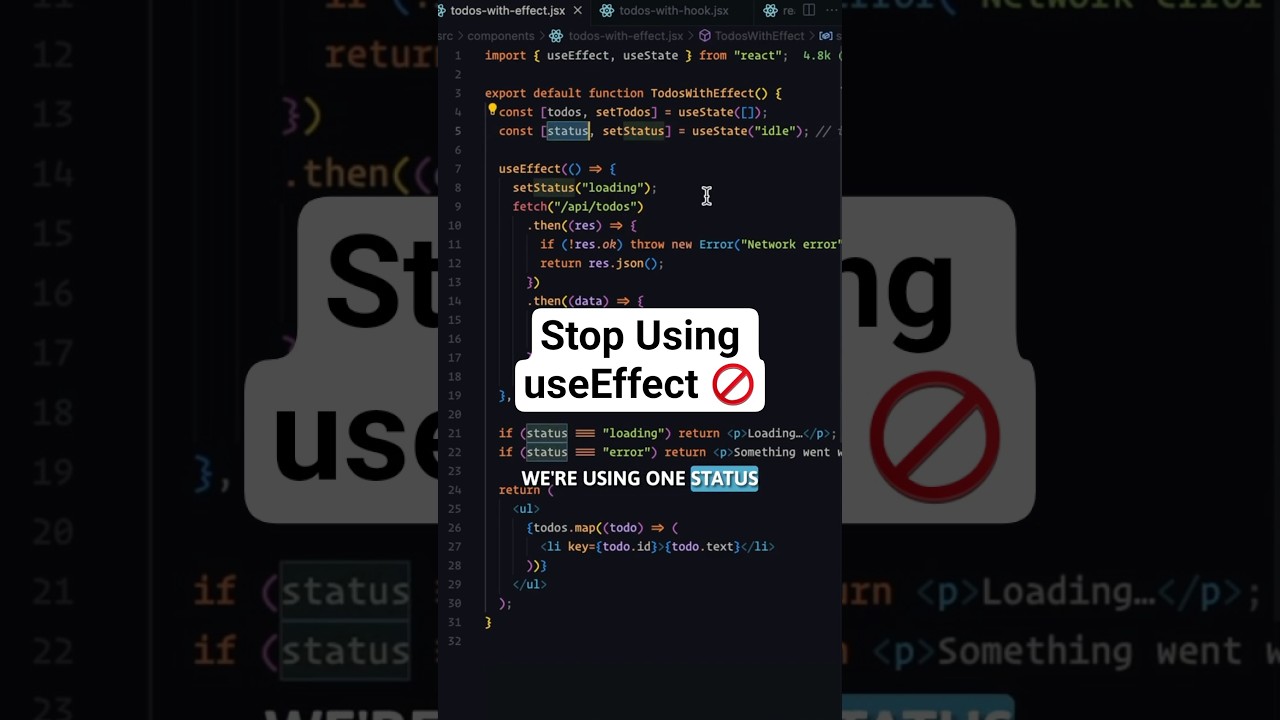 Stop Using useEffect for Fetching in React 🚫 Do This Instead #coding #programming #reactjs