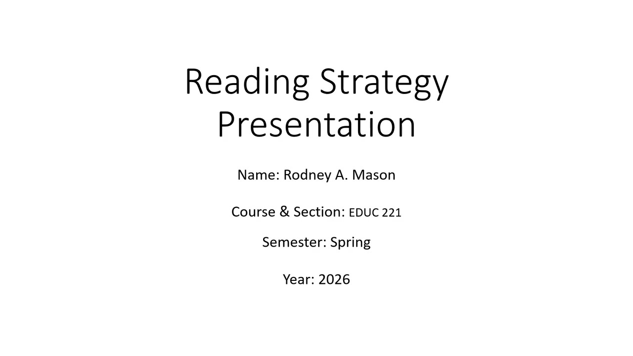 Reading Strategy Presentation Video Basic Finished