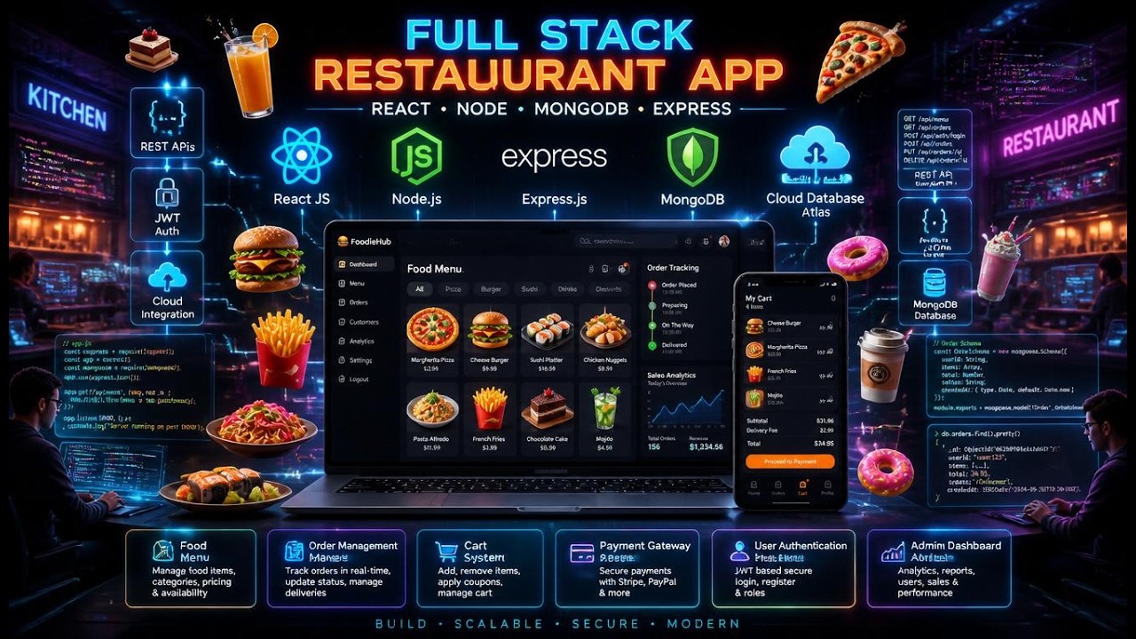 🍔 React Node MongoDB Project | Full Stack Restaurant App || Complete MERN Stack Project