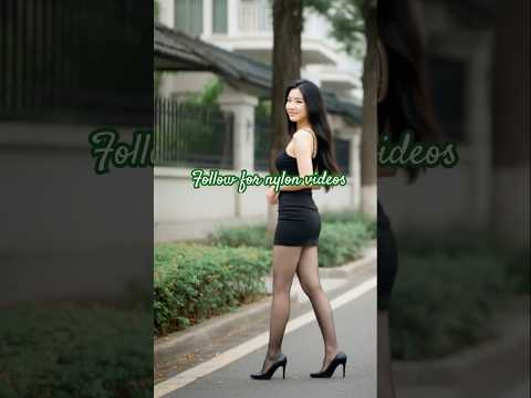 Everything black! Nylons pantyhose stockings tights legs high heels pumps girl #DreamScreenAI