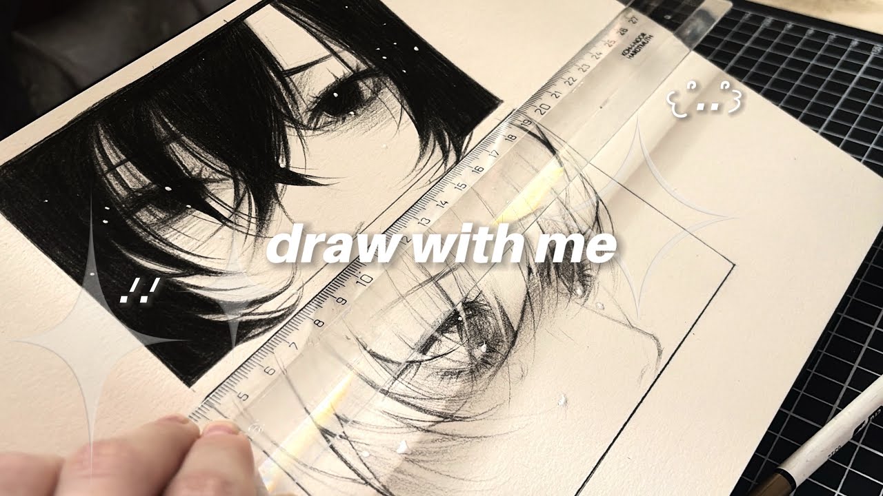 asmr drawing (no music) ♡ relaxing sounds for sleep 金木 & 董香 real time 