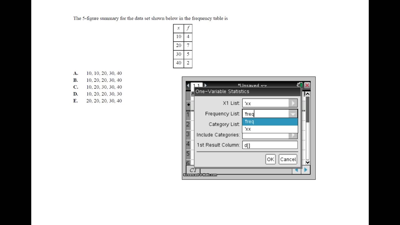FM Univariate data Exam 1 questions
