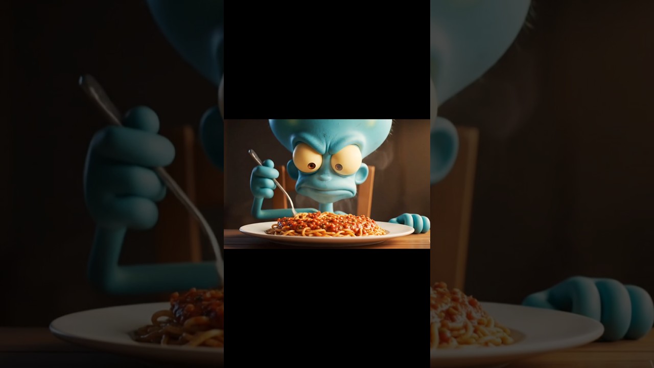 Squidward’s Epic Spaghetti Bolognese Mukbang 🍝 | ASMR Eating Sounds