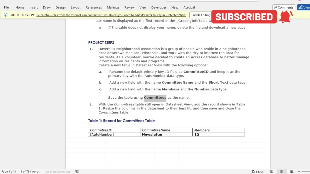 SAM Project B Access Module 01 Databases and Database Objects | SC_AC365_1B | Module 1:SAM Project B