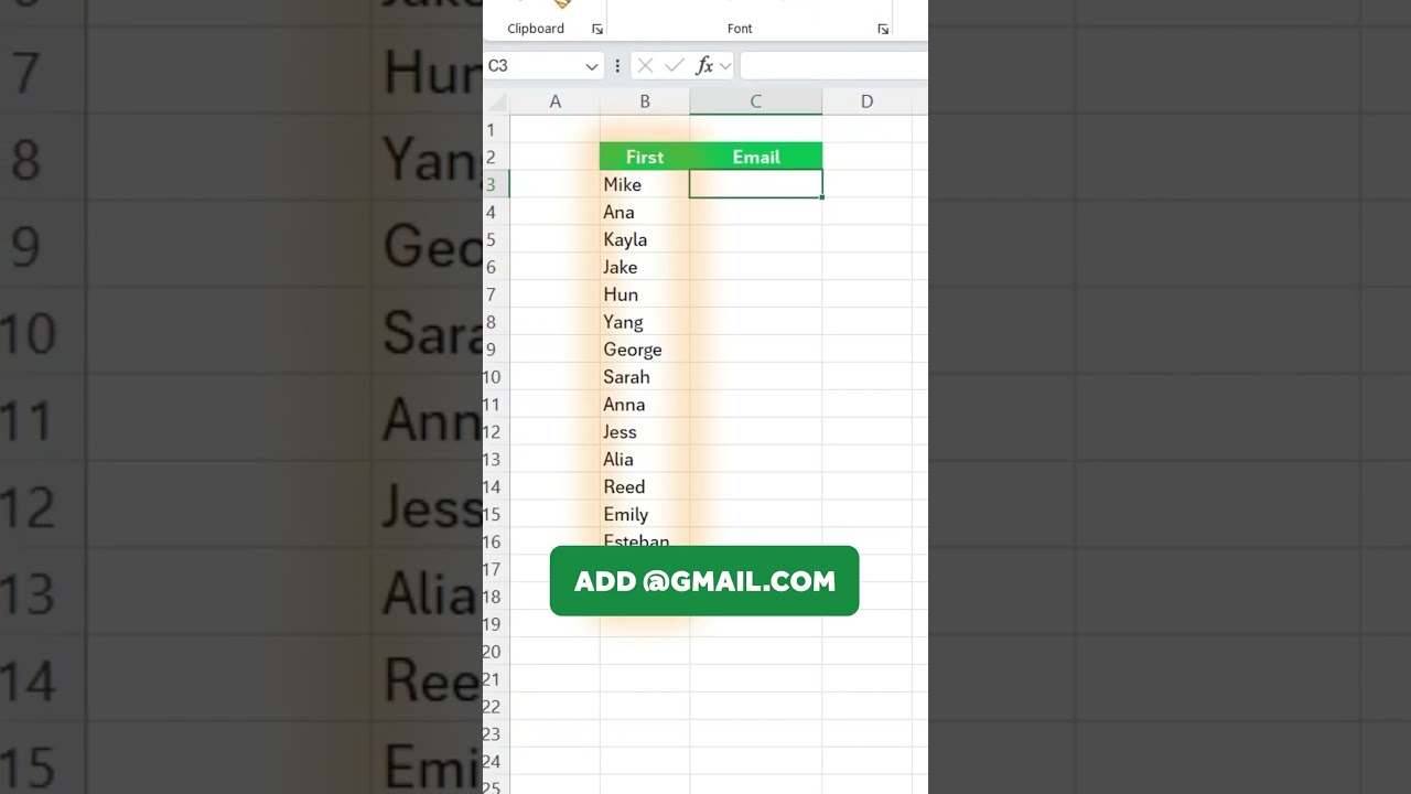 Ctrl E Shortcut in Excel 😎 #shorts