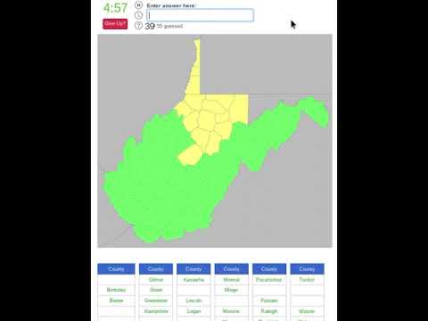 Learning Every US County - #13 West Virginia // #map #geography #unitedstates #westvirginia