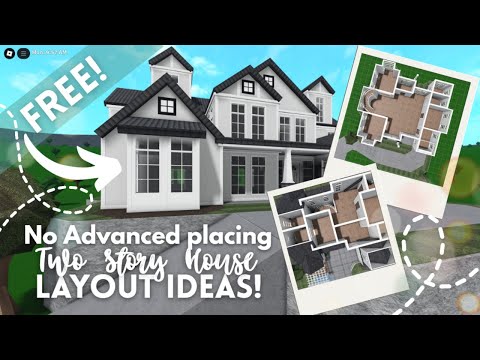 FREE bloxburg no advanced placing two story house layout ideas 💫