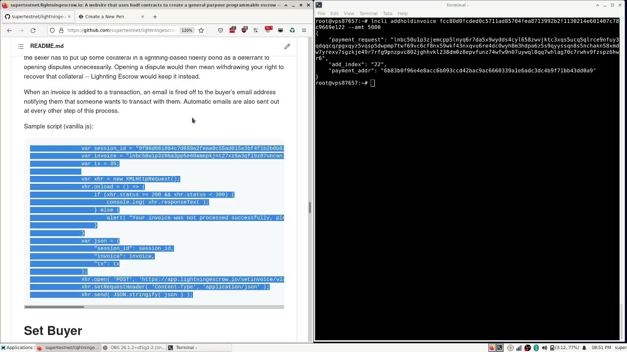 Lightning Escrow Api Demo