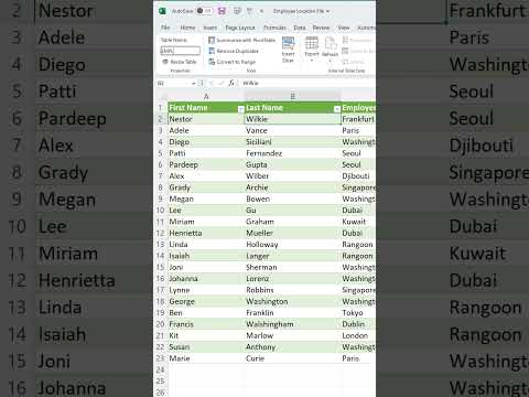 How to Name Tables in Microsoft Excel