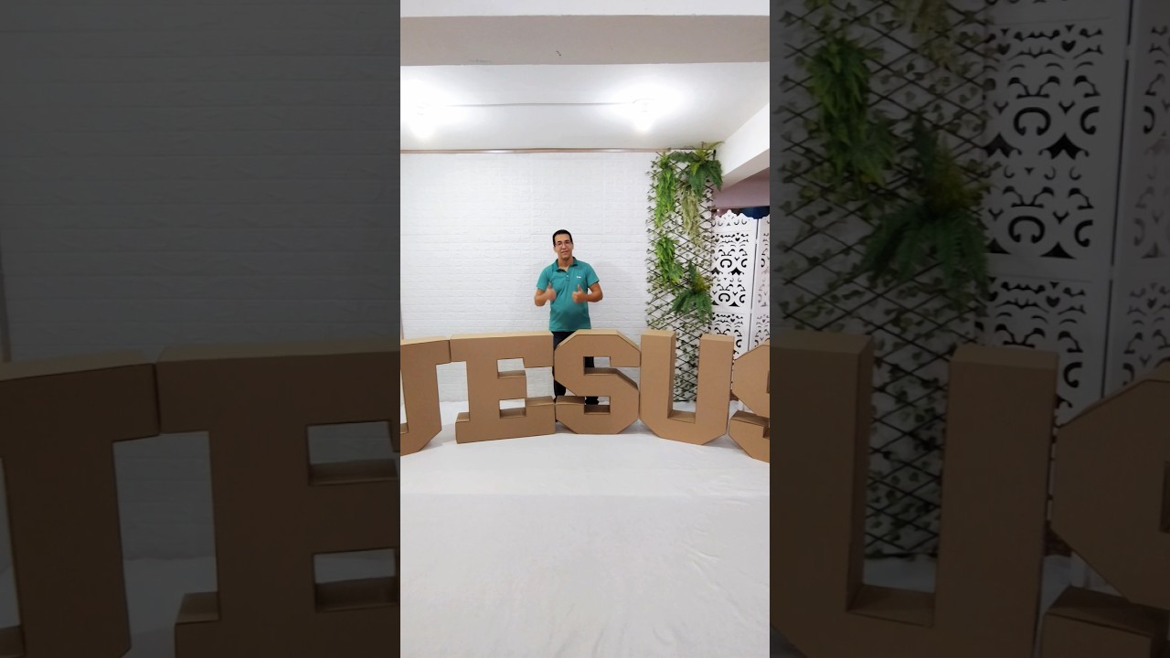 Monte Este Letreiro JESUS de Papelão Super Fácil – Moldes Inclusos e Prontos Para Imprimir! 🙌✂️