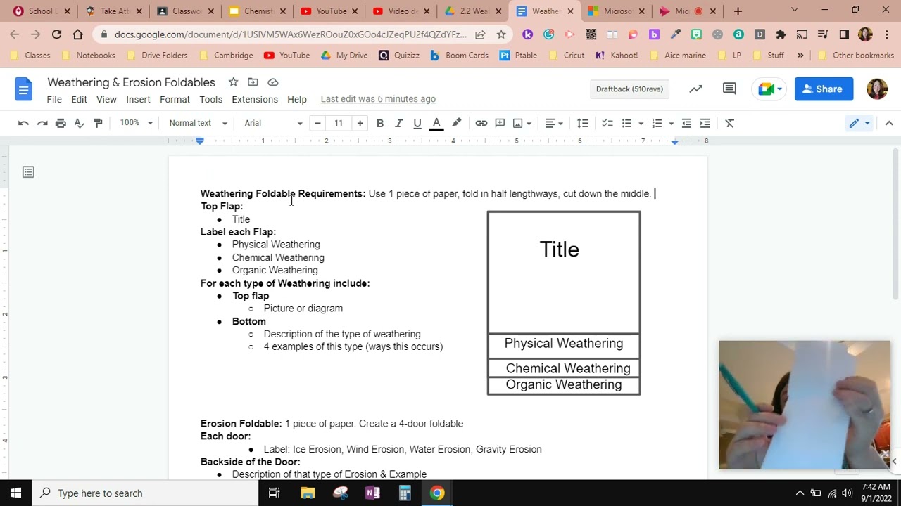 Erosion   Weathering Foldable