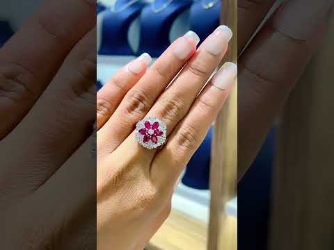 Rubby with diamonds ring|High Fine jewelry collection#cvd