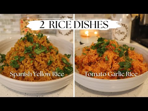 Spanish Yellow Rice & Tomato Garlic Rice Recipes | 2 Easy Rice Recipes for Weeknight Meals