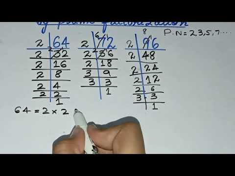 Lcm of 64 72 96 | lcm by prime factorization | 64 72 96 ka lcm | in Urdu/Hindi |
