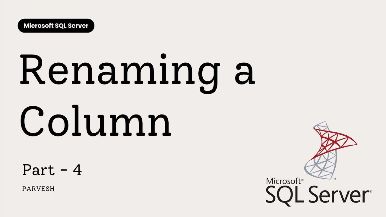 04 How to Rename a Column in SQL Server (Proper Way) | Step-by-Step Tutorial
