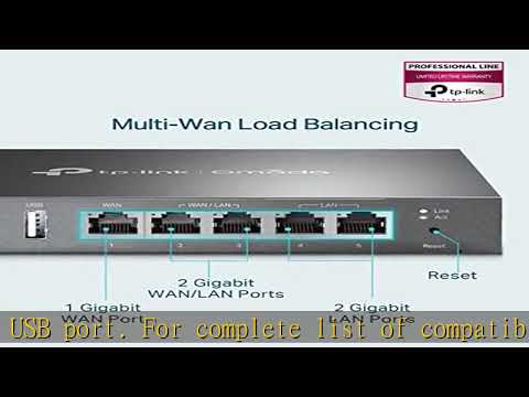 TP-Link ER605 V2 Wired Gigabit VPN Router | Up to 3 WAN Ethernet Ports + 1 USB WAN | SPI Firewall S