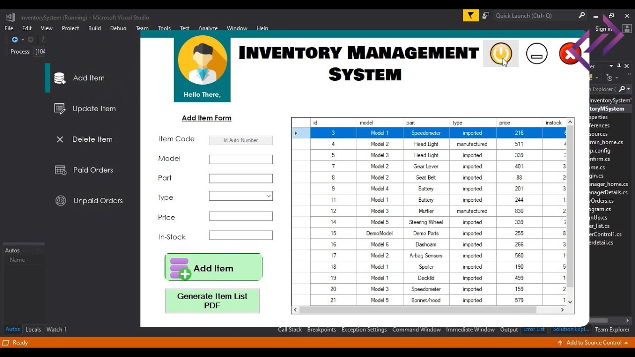 Inventory Management System Project in C# with Source Code - CodeAstro