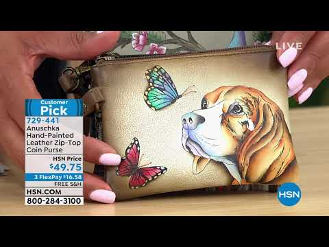 Anuschka HandPainted Leather ZipTop Coin Purse