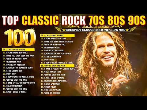 Best Classic Rock Songs 70s 80s 90s - Queen, ACDC, U2, Guns N Roses, Nirvana, Aerosmith, Bon Jovi