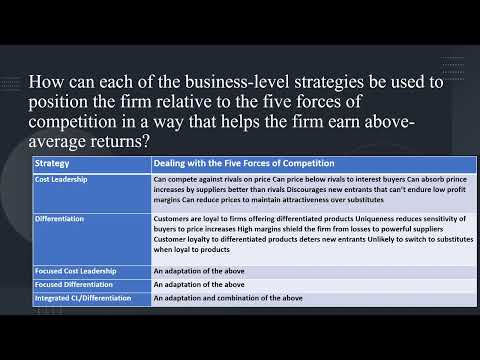 Chapter 04 Business-Level Strategy Review Questions || Business Strategy