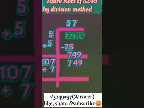 😱Square root of 3249 bydivision method#viral#shorts #short#youtubeshorts#youtube #shortsfeed#yt✨️