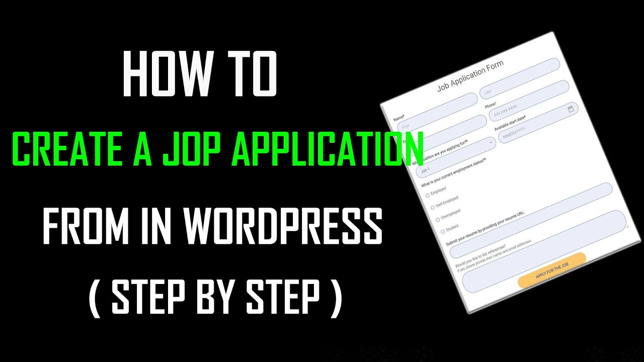 How to Create Job Application Form in wordpress