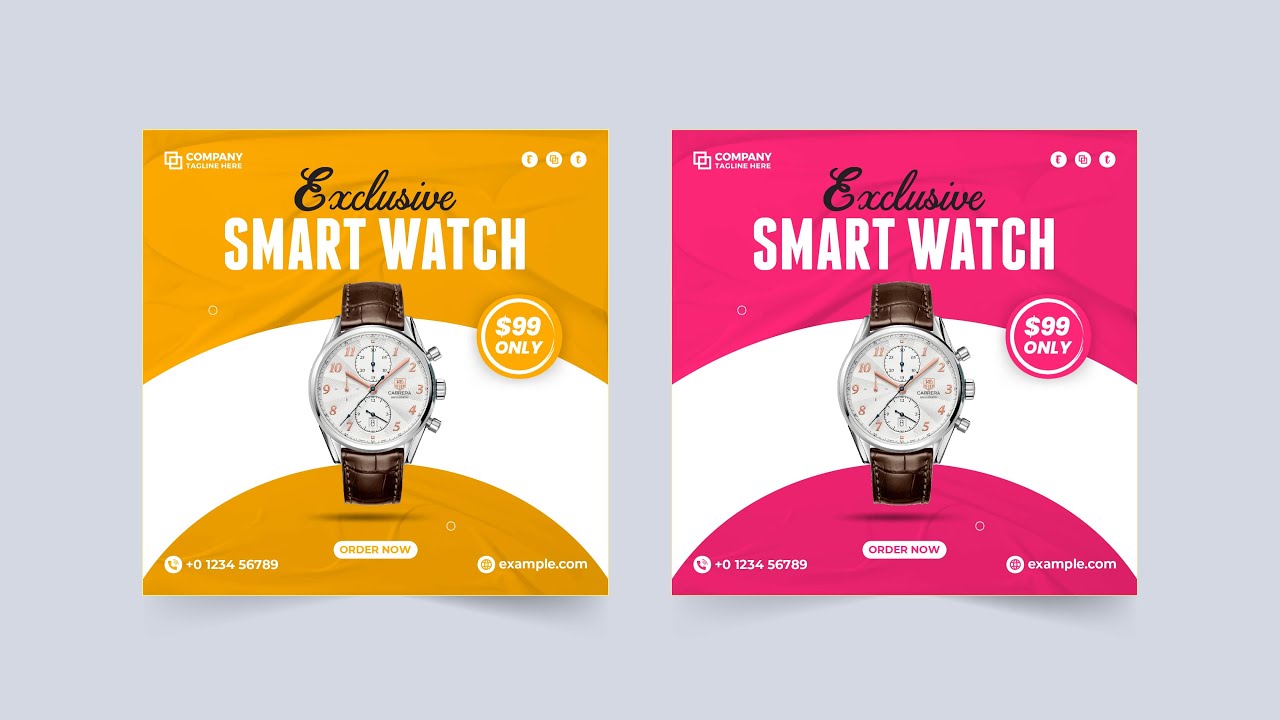 Watch Social Media Post Free Download | Gadget Sale Web Banner Template Vector