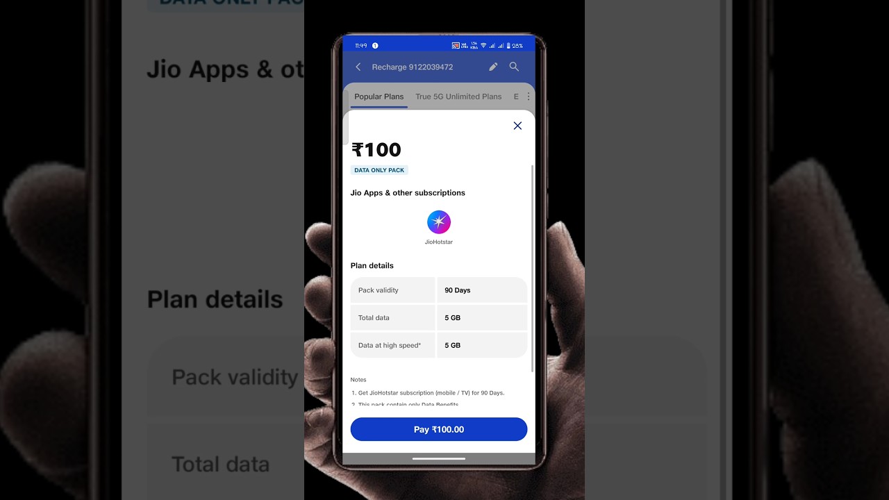 JIO best recharge plan 2025 😍|| JIO validity plan 2025 || JIO HOTSTAR plan 2025 🔥✅ 100 rupees plan 📌