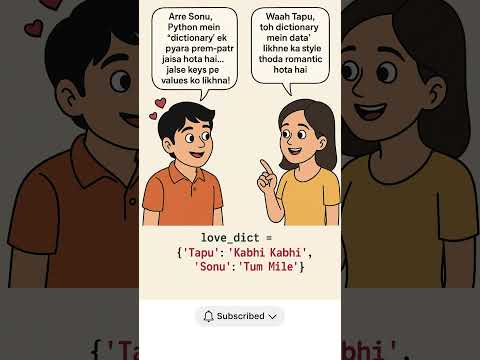 💘 Python Dictionary Explained – Tapu & Sonu Ki Love Coding! |💻❤️ #viral #education #aicartoons