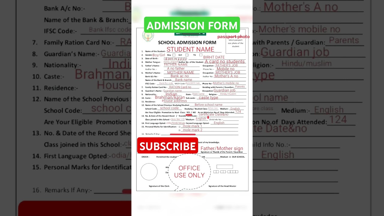 Any school admission form fill up🫰☝️#viral #shorts #ytshorts