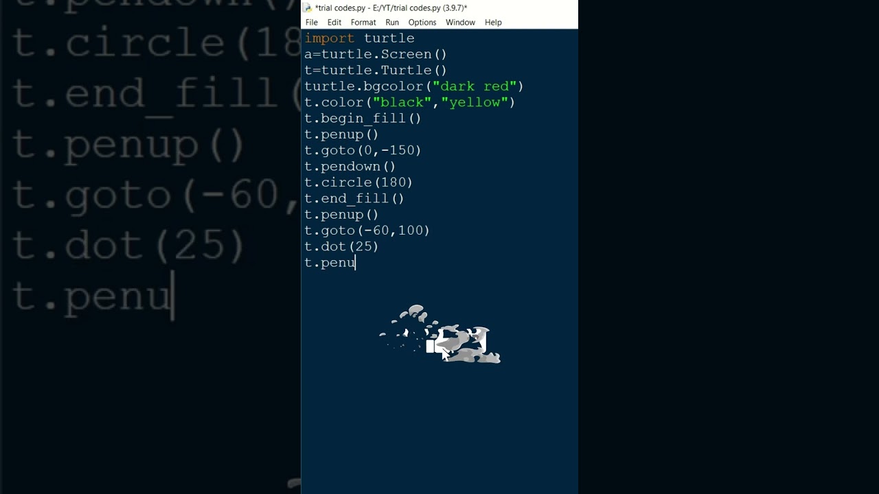 Draw Smiley face in python | turtle module