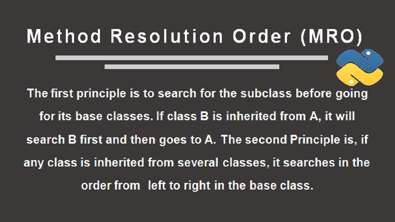 234. Advanced Inheritance Concept in Python with Code || Method Resolution Order (MRO)