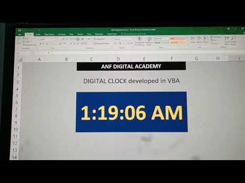 Digital Clock in Excel – anfdigitalacademy