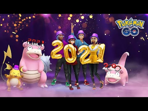 Pokémon GO 2020 NEW YEARS EVE EVENT CATCH - Shiny 2020 Event Slowpoke Evolution SHINY 2021 Slowbro!