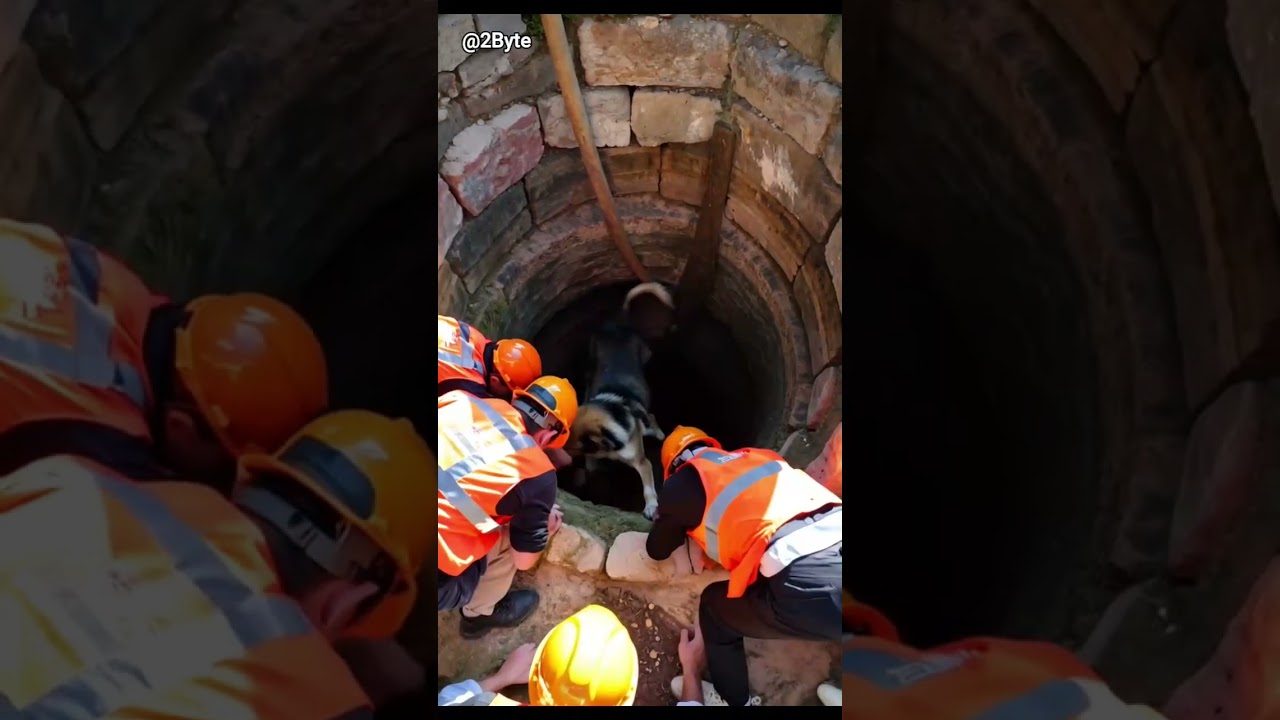 Dog Trapped in Deep Well Gets Dramatic Rescue by Brave Team!