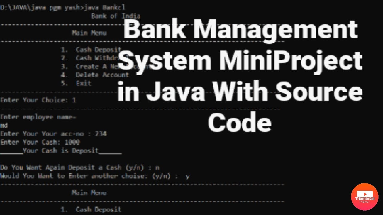 bank management system project in java with source code | Master Developer