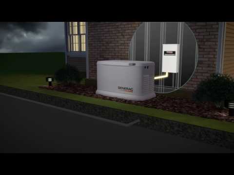 Generac Guardian Series Air-Cooled Standby Generator - 9 kW (LP)/8 kW (NG), 100 Amp Transfer Switch,