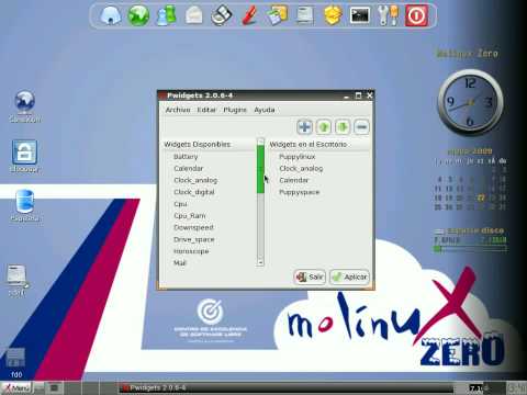 Molinux Zero - Añadir Pwidgets al escritorio