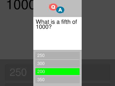 What is a fifth of 1000?